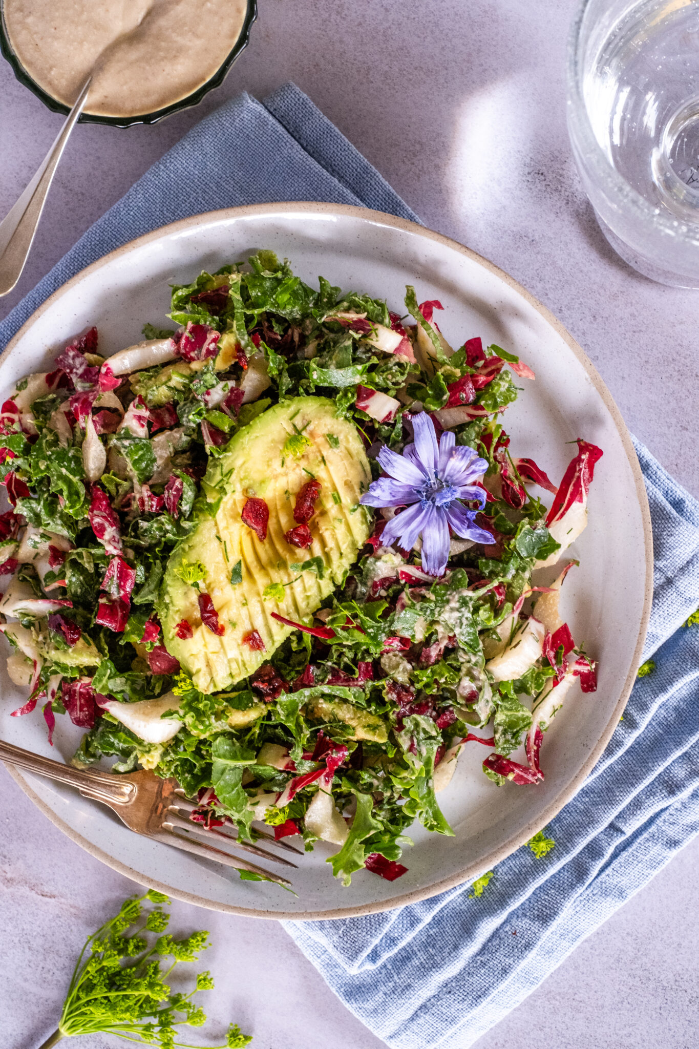 Bitter Green Salad with Walnut Blue Cheese Dressing - Dr. Gundry